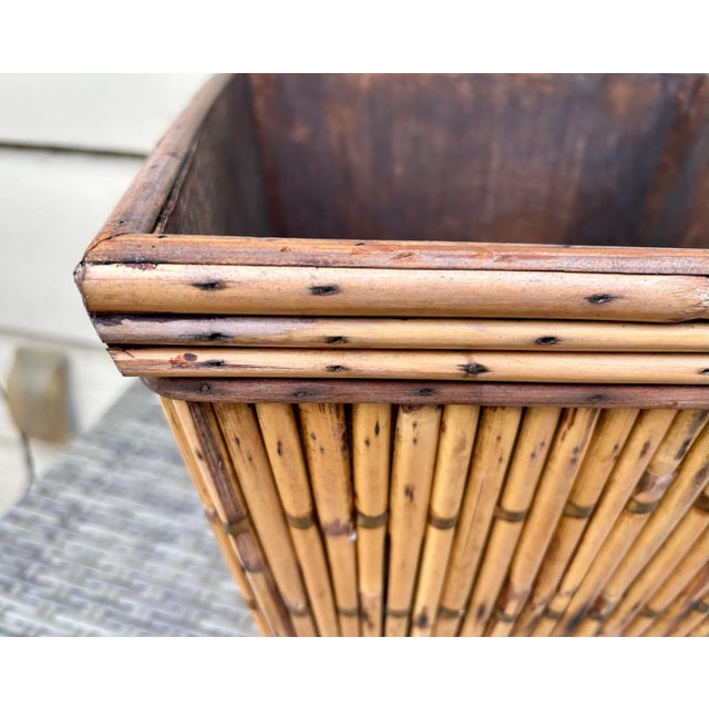 Large Bamboo & Reed Box Planter | Chairish