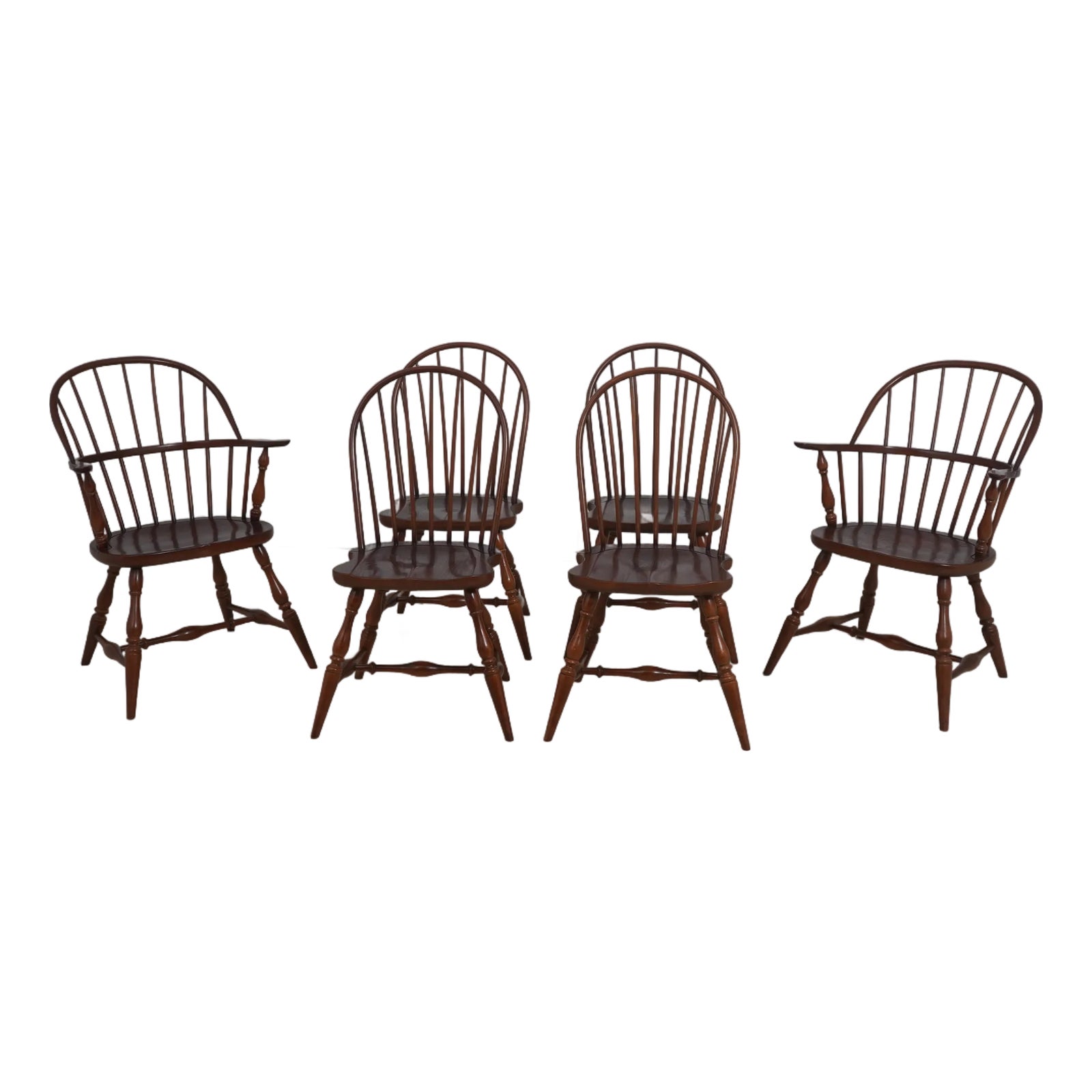 Set of 6 Frederick Duckloe Loop Back Windsor Dining Room Chairs | Chairish