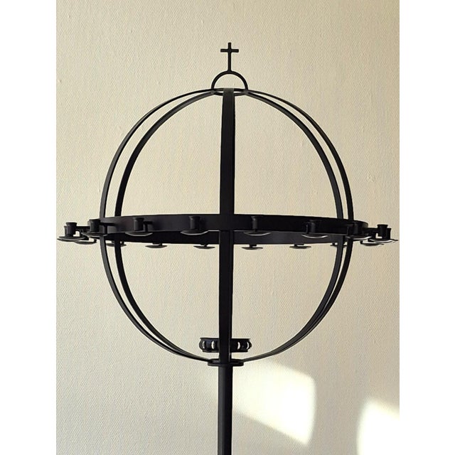 Large Danish Ecclesiastical Light Globe in Cast Iron | Chairish