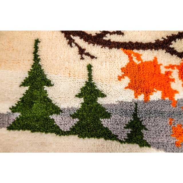 Mid-Century Modern Hand-Made Latch Hook Tapestry / Wall Art, Usa 1970's ...