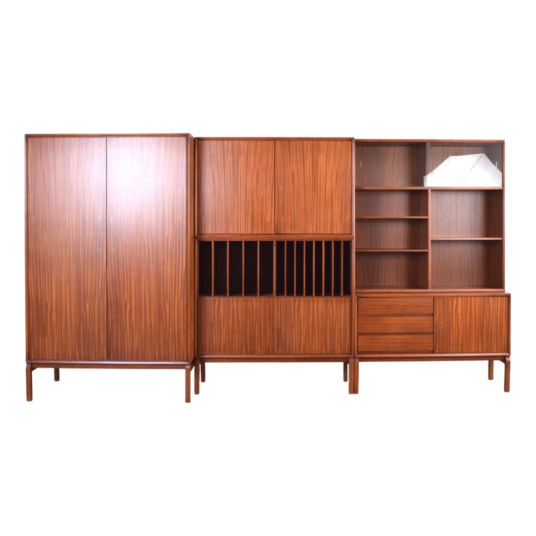 Mid-Century MTP Teak Wall Unit by M. Grabiński for Ikea, 1960s, Set of ...