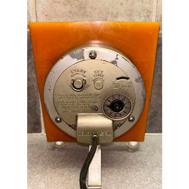 Gilbert Rohde for Herman Miller Alarm Desk Clock Orange Bakelite, 1930 ...