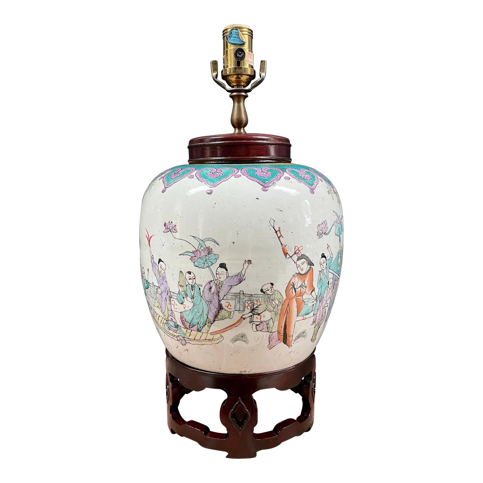 Vintage Chapman Chinese Porcelain Ginger Jar Lamp | Chairish