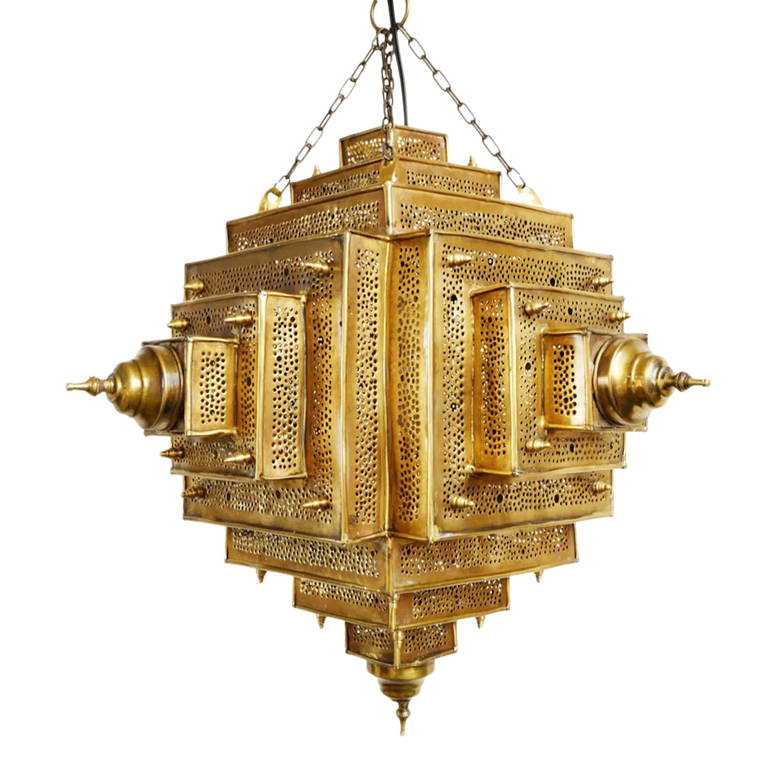 Square Brass Work Lantern Medium | Chairish
