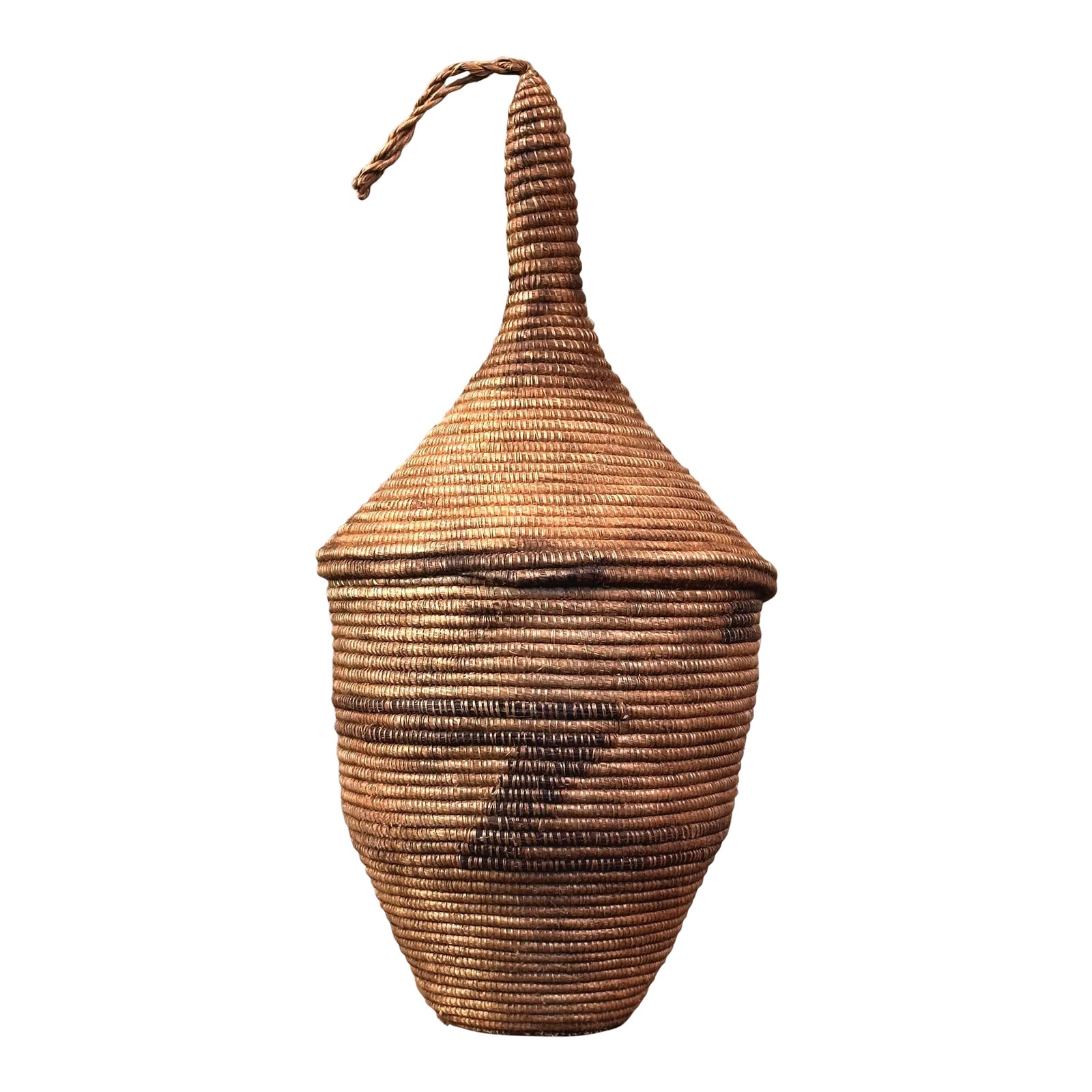 Antique African Agaseke Woven Lidded Basket/Tribal/Folk Art | Chairish