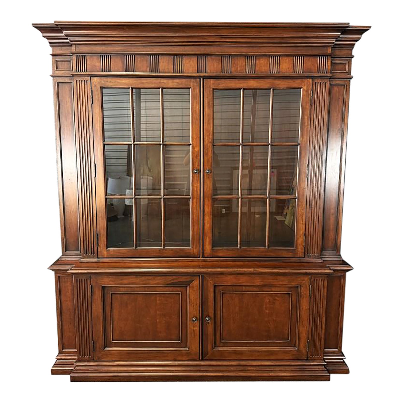 Ethan Allen Cherry Kentmere Viola China Cabinet | Chairish