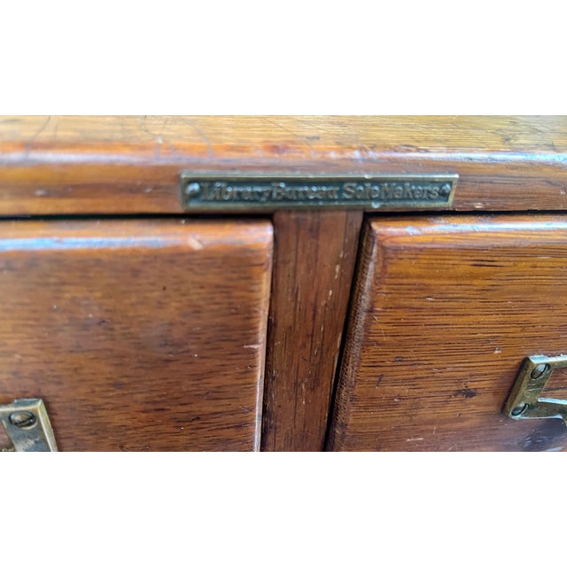 Antique Oak Two-Drawer Library Card File | Chairish