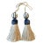 Pair of Petite Navy Blue and White Key Tassels | Chairish