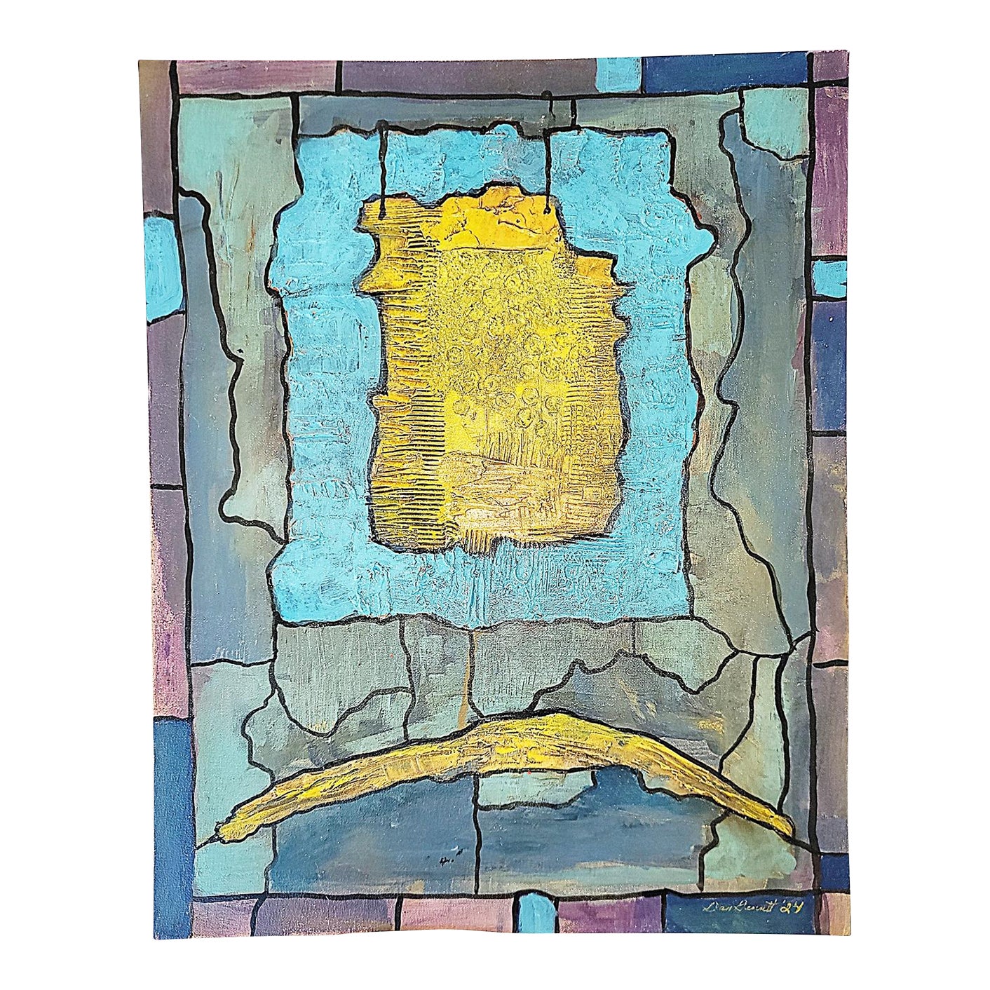 Abstract Texured Painting on Board, Dan Bennett | Chairish