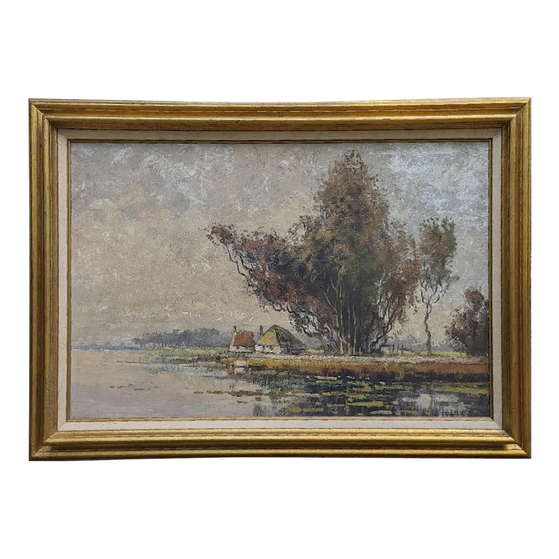 Early 20th Century Wilhelm Hendrik Van Norden Dutch Landscape Oil ...