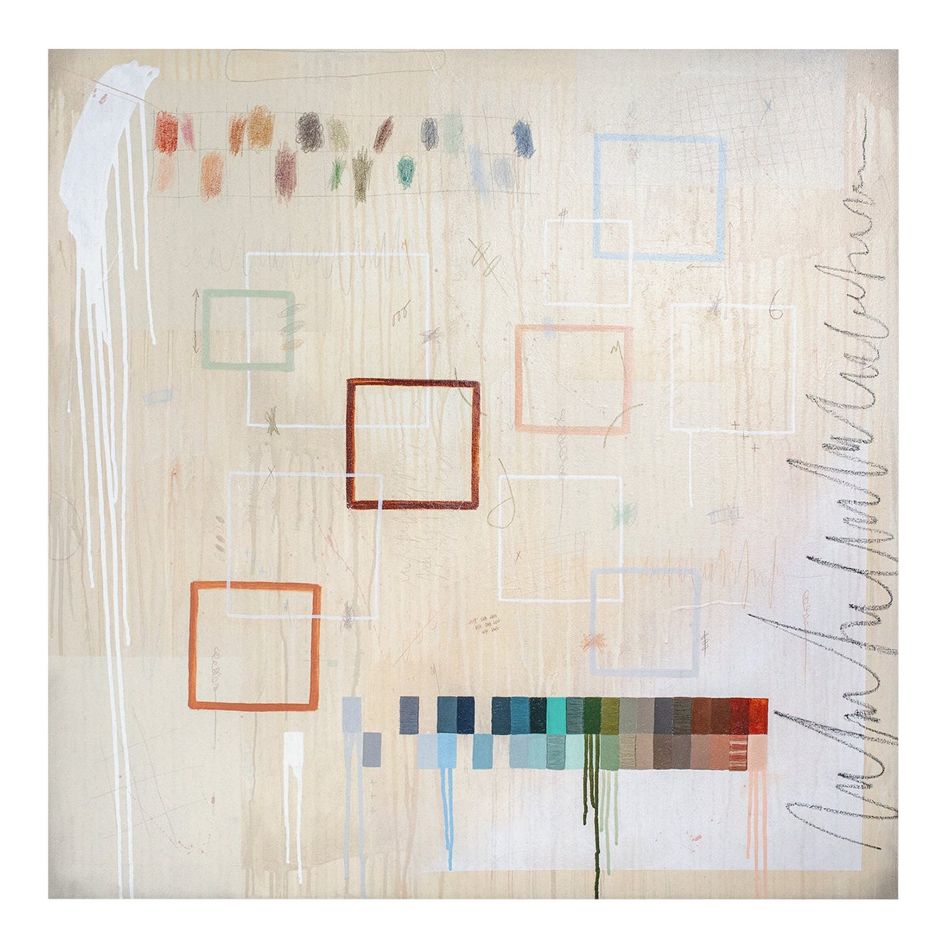 Large Original Mixed Media Abstract Painting on 36 X 36 Canvas by ...