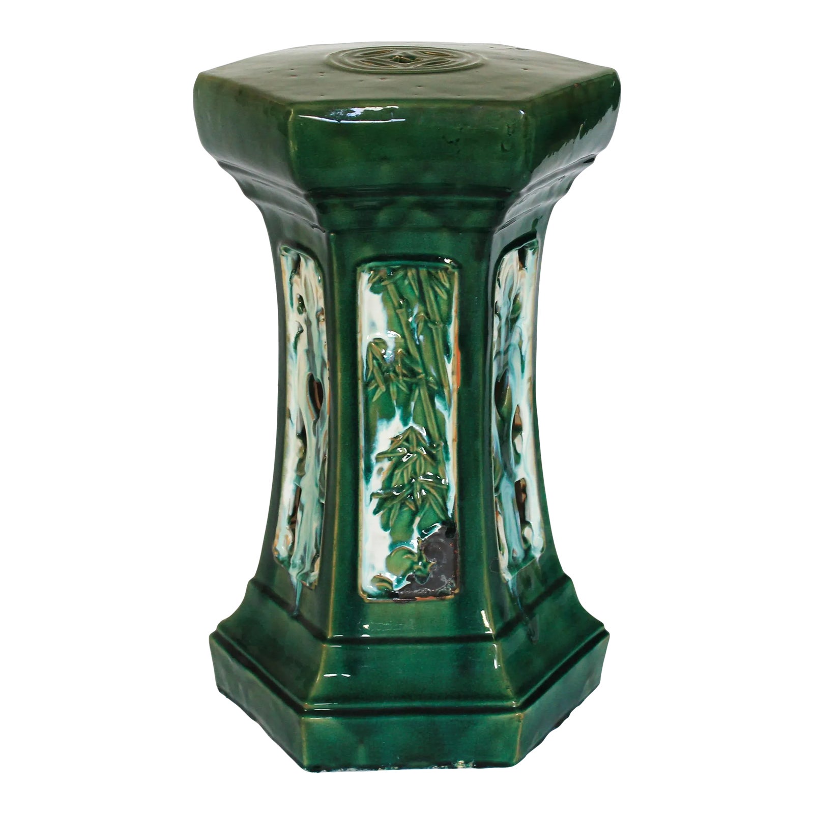 Asian Pedestal Garden Stool | Chairish