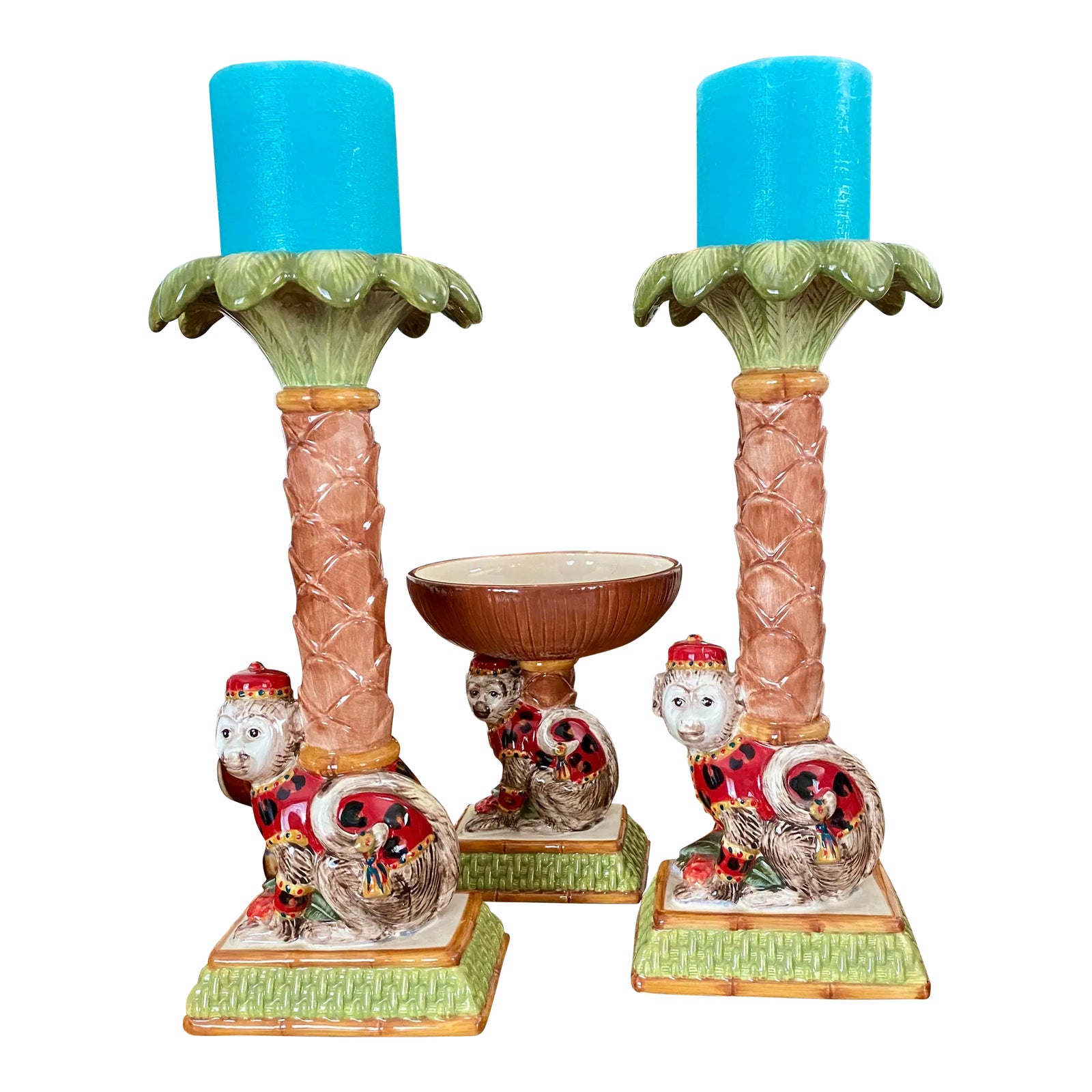 1980s Raymond Waites Empire Collection Monkeys 2 Candleholders and 1 ...