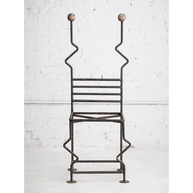 Post Modern Artisan Made Rebar Chair | Chairish