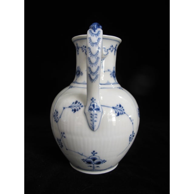 Antique Royal Copenhagen 46 Denmark Blue Fluted Coffee Pot Pitcher Jug ...