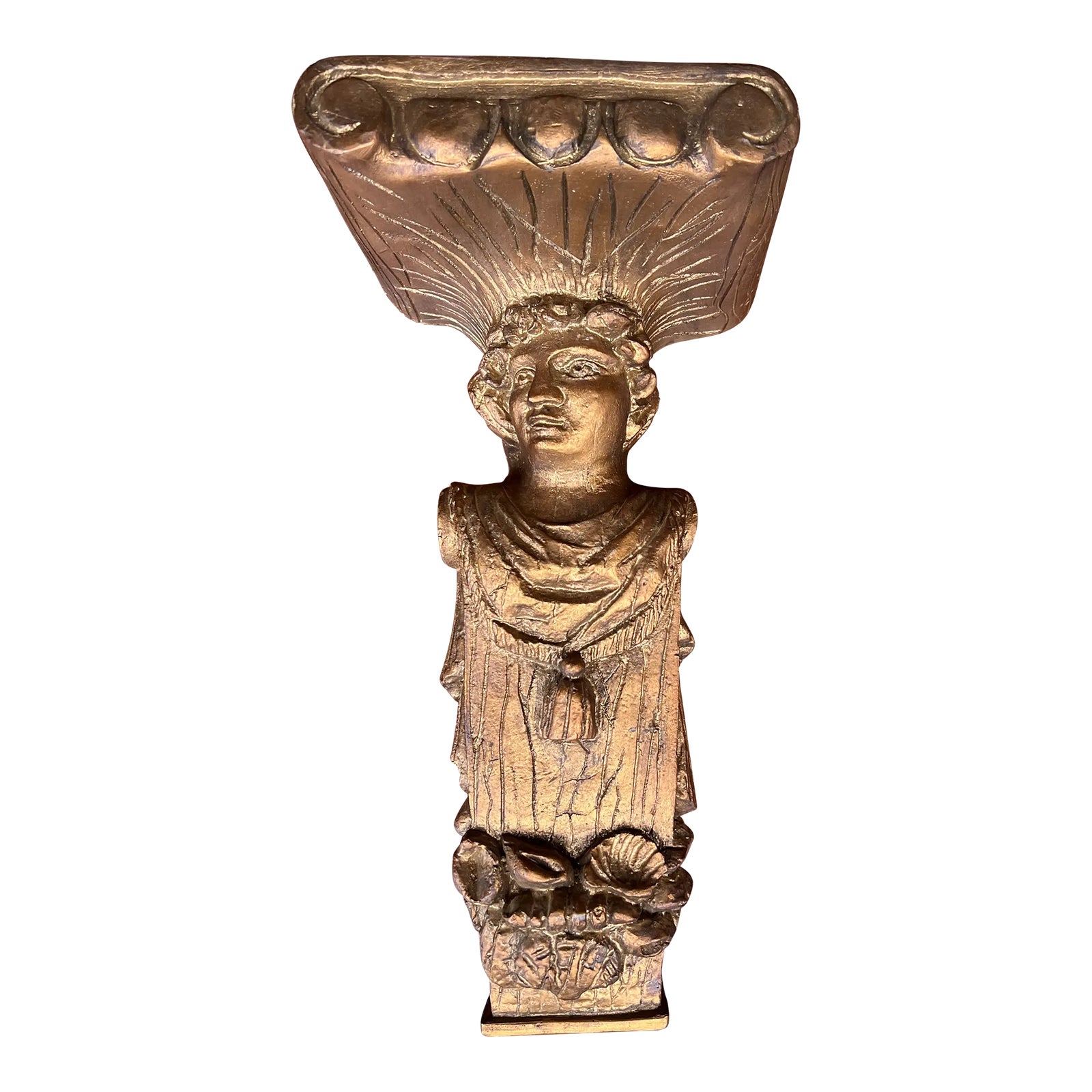 Late 19th Century Roman Head Wall Shelf | Chairish