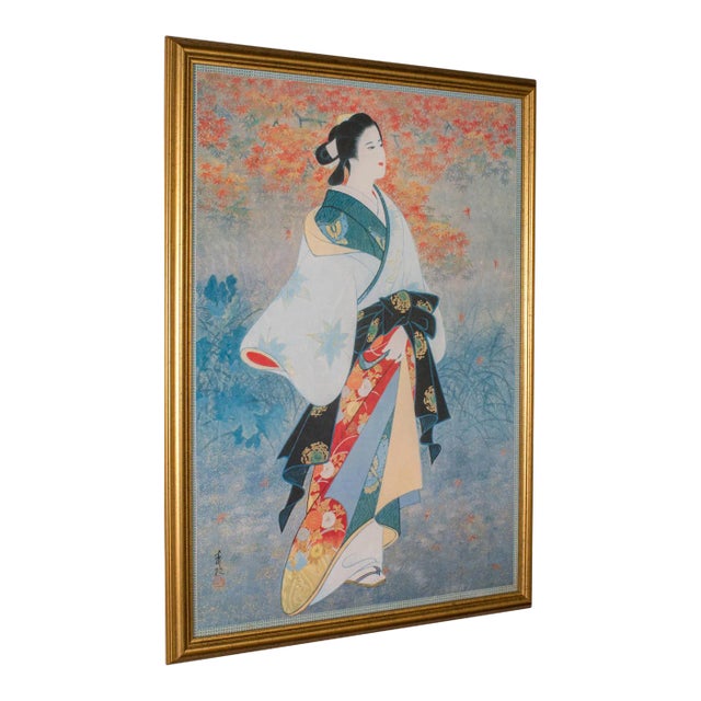 1950s Vintage Art Deco Japanese Geisha Print | Chairish