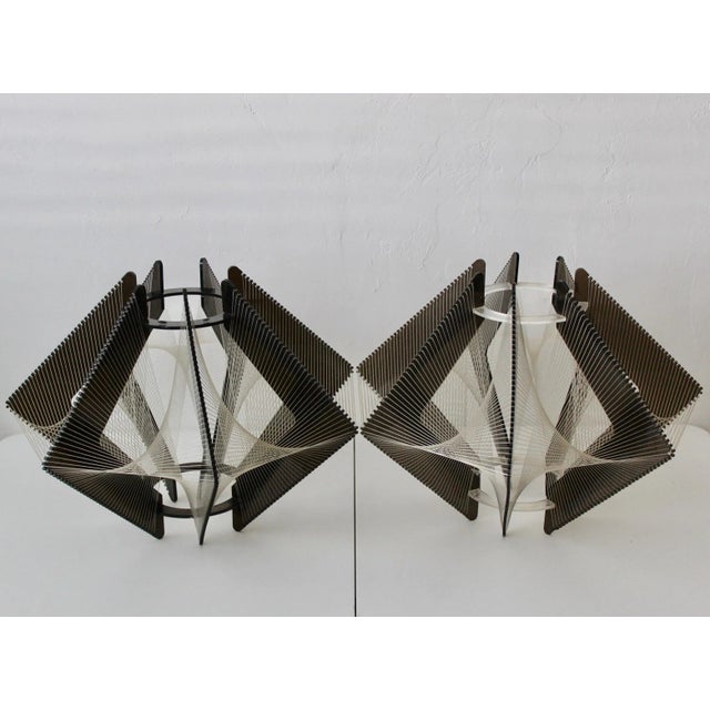 Paul Secon for Sampex Style Lucite and Nylon Pendent Lamps-A Pair ...