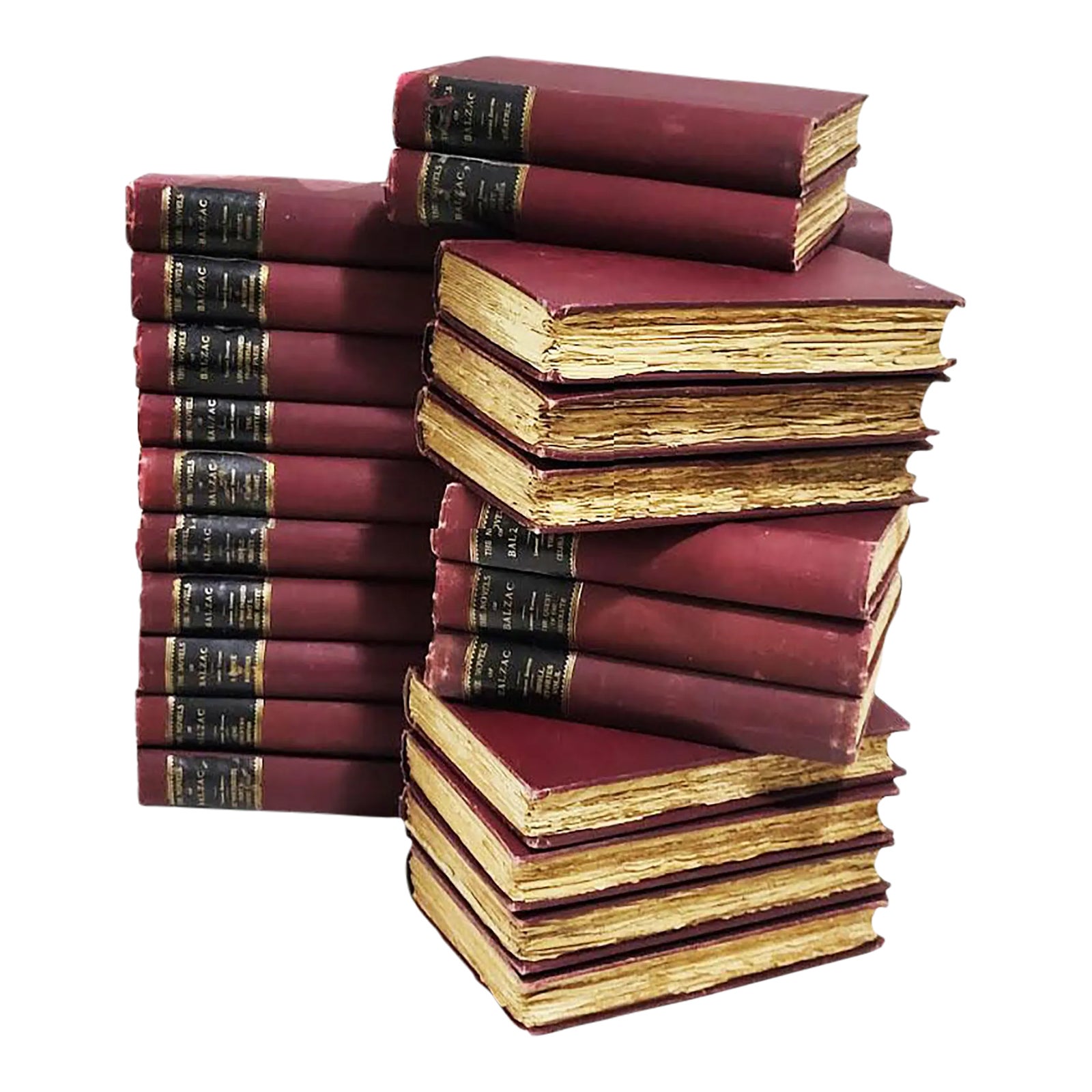 Antiquarian Book Set 32 Volumes the Novels of Balzac C1898 Le Library ...