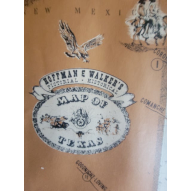 1960s Hoffman & Walker's Pictorial Historical Map of Texas | Chairish