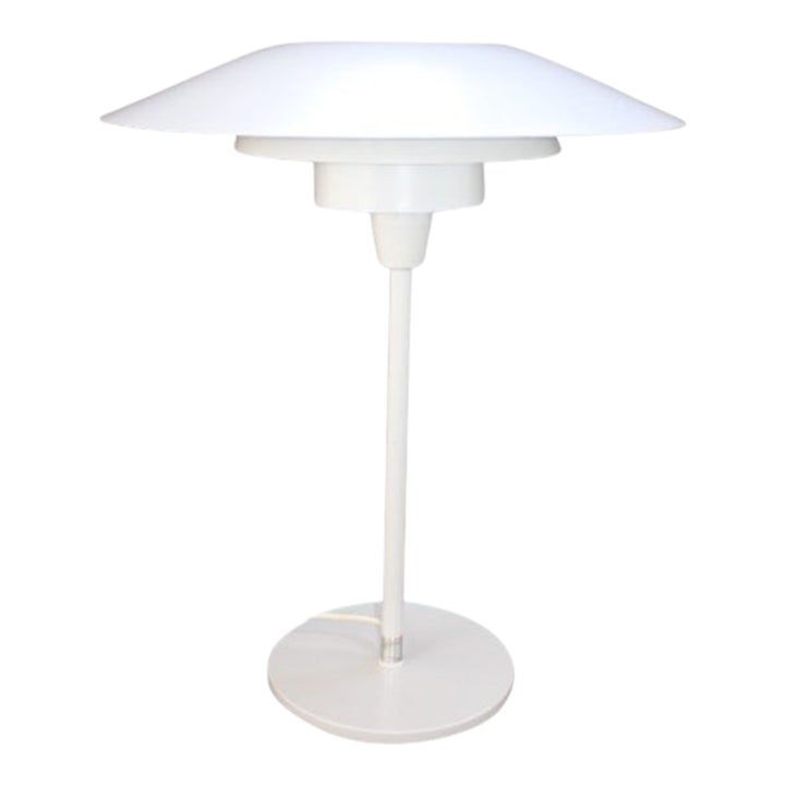 1960s Jeka White Metal Table Lamp | Chairish