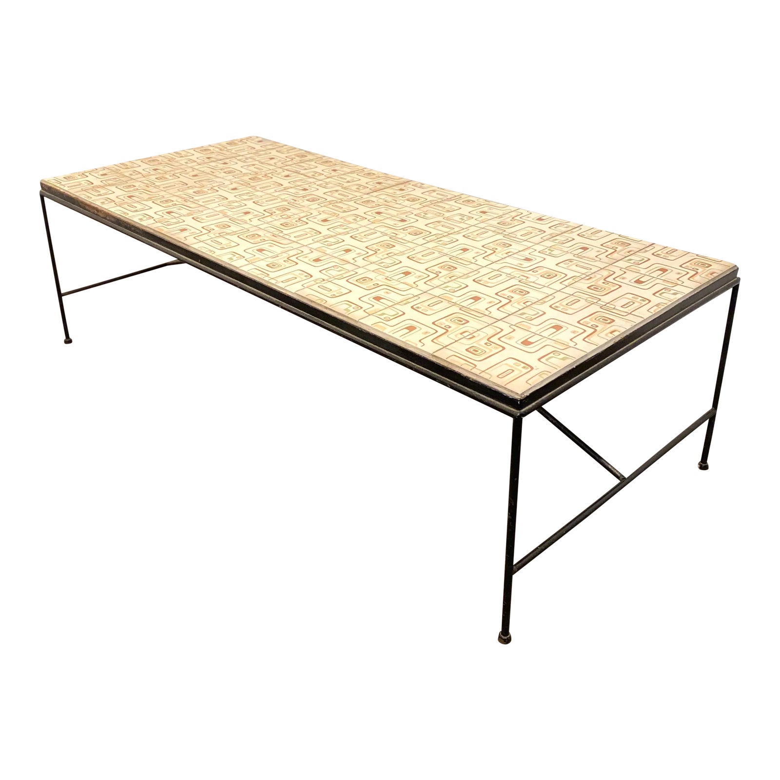1960s Arden Riddle Tile Top Coffee Table | Chairish