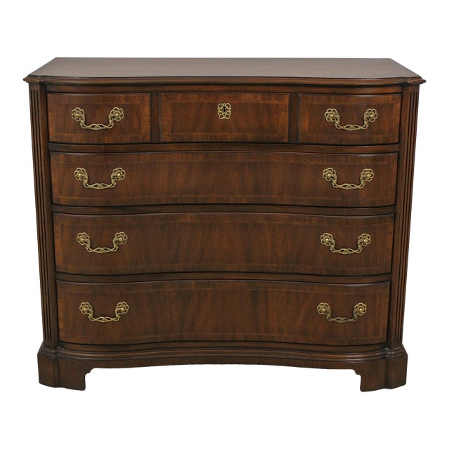 Kindel 4 Drawer Ox Bow Front Mahogany Chest | Chairish