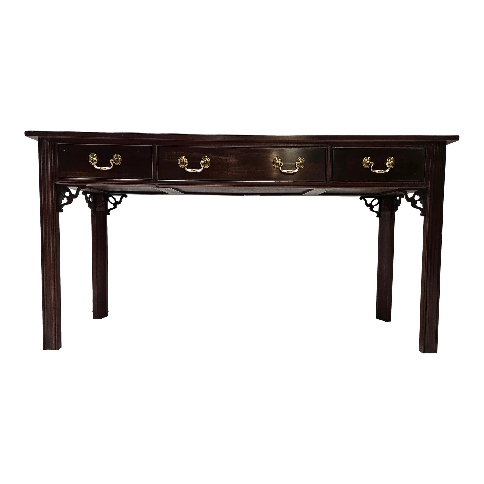 Ethan AllenEthan Allen Georgian Court Chippendale Sofa Hall Foyer Table ...