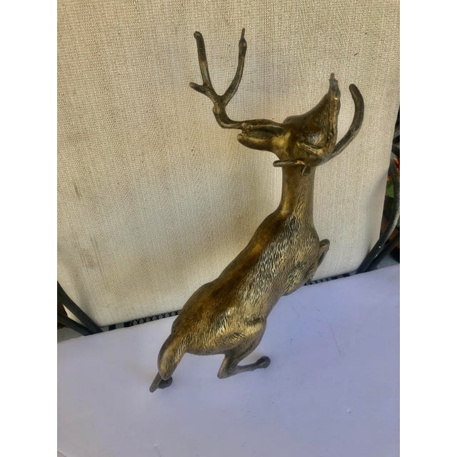 Large Brass Standing Deer/Stag | Chairish