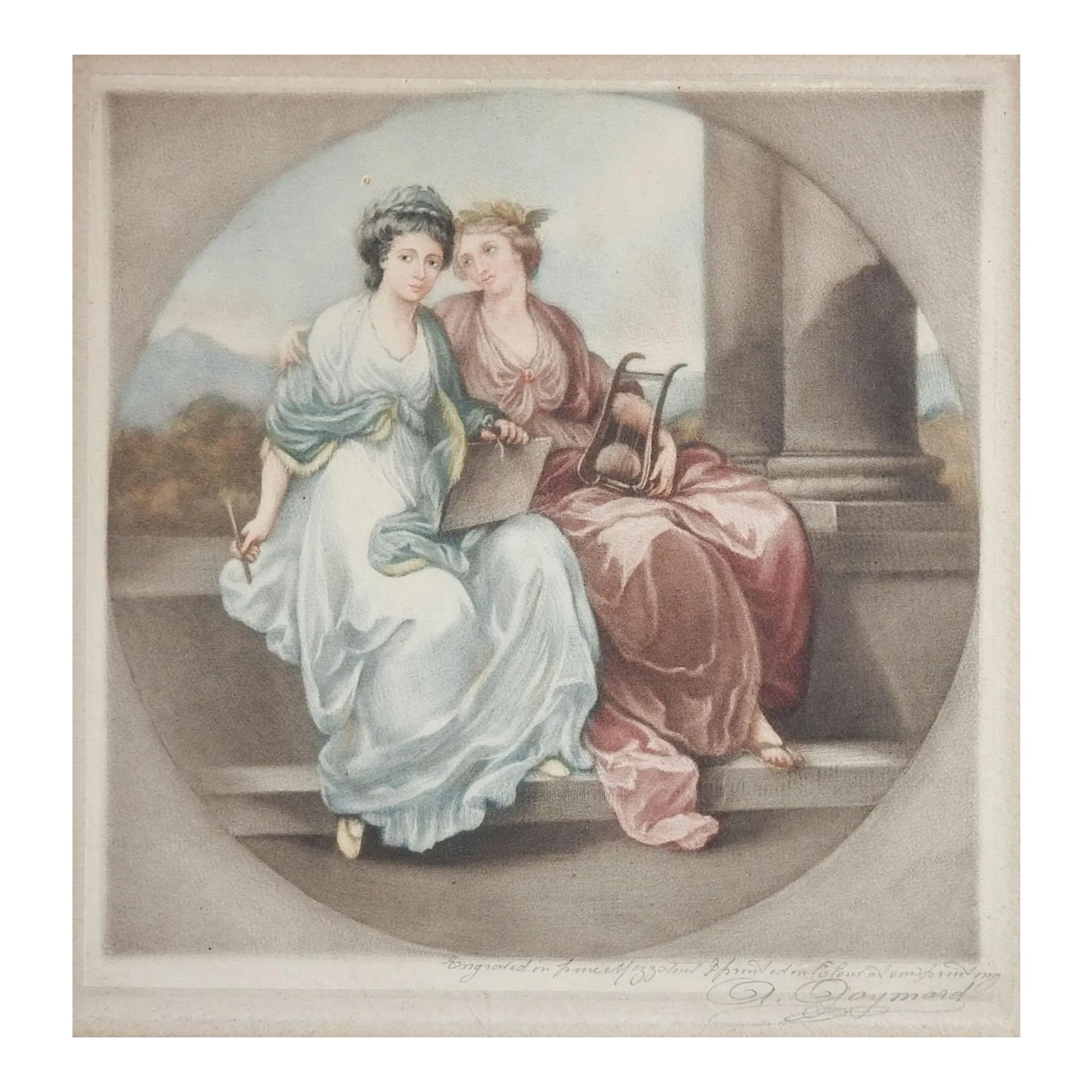 Classical Muses Mezzotint by Antoine Gaymard | Chairish