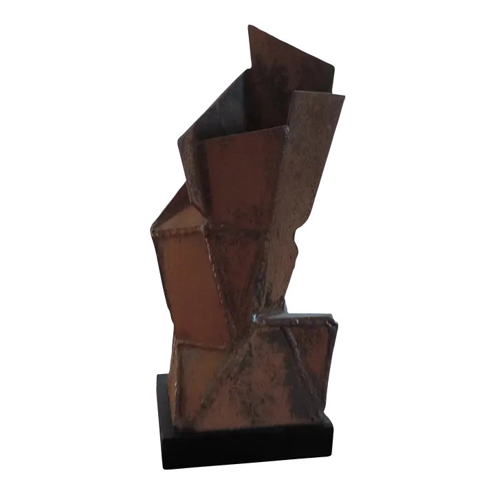 Mid-Century Modern Eames Era Welded Iron Sculpture Vase | Chairish