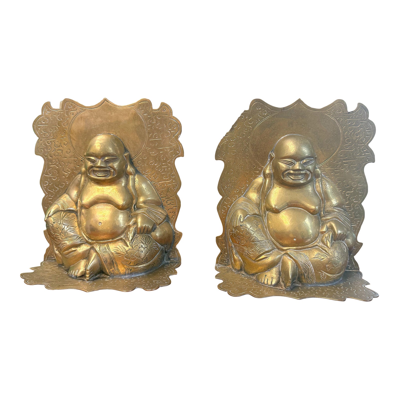 1970’s Brass Buddha Bookends - A Pair. | Chairish