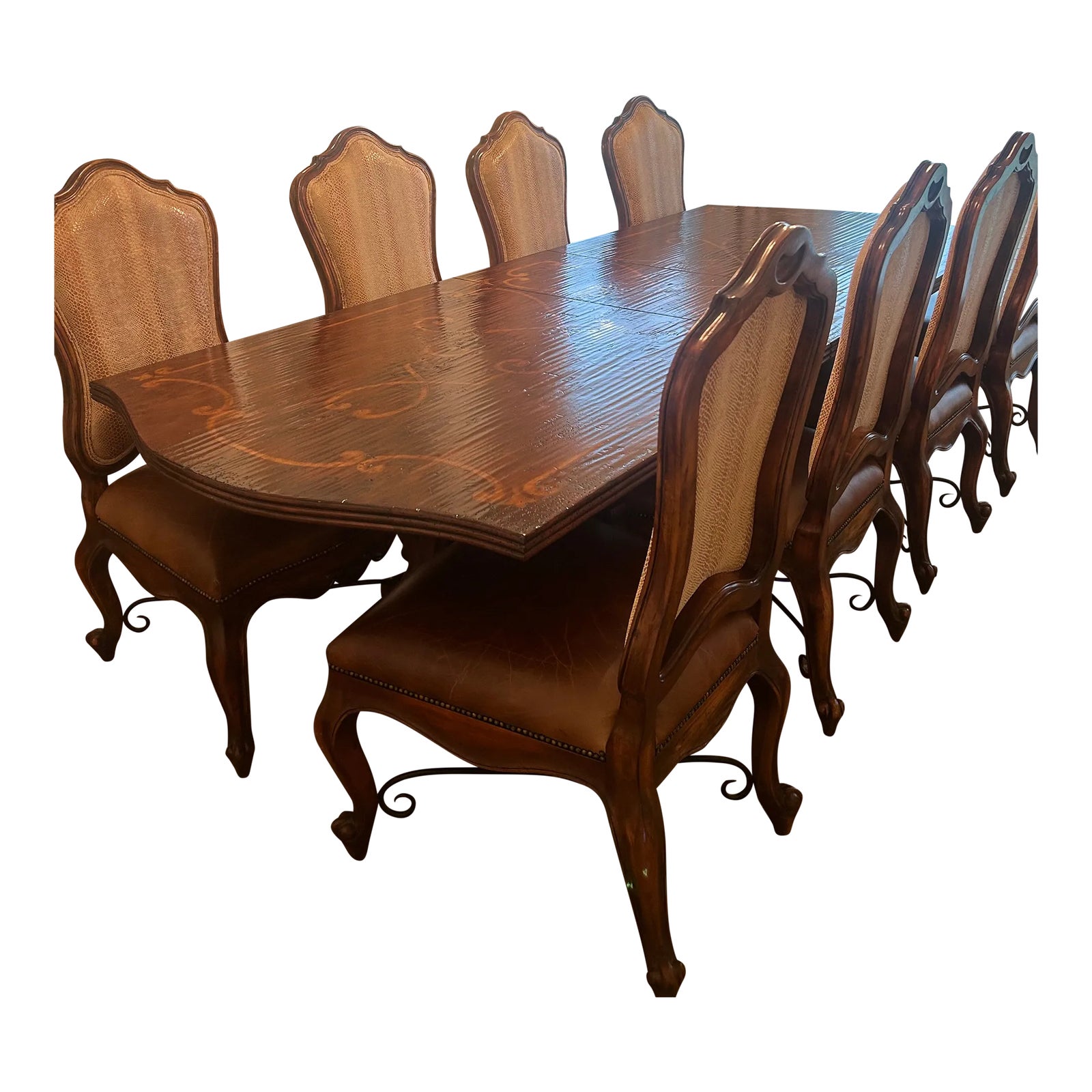 John Richard Dining Room Table With 10 Chairs - Set of 11 | Chairish