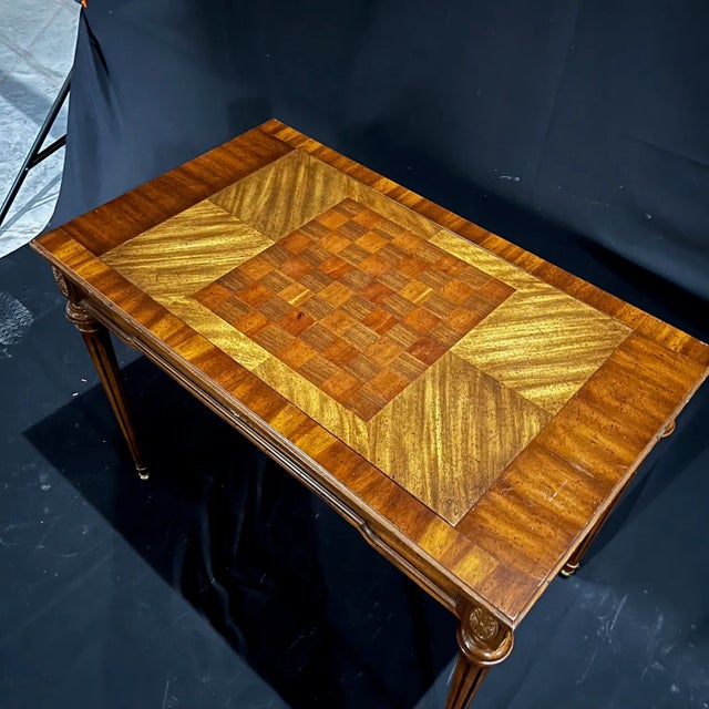 French Louis XVI Style Game Table With Reversible Top | Chairish