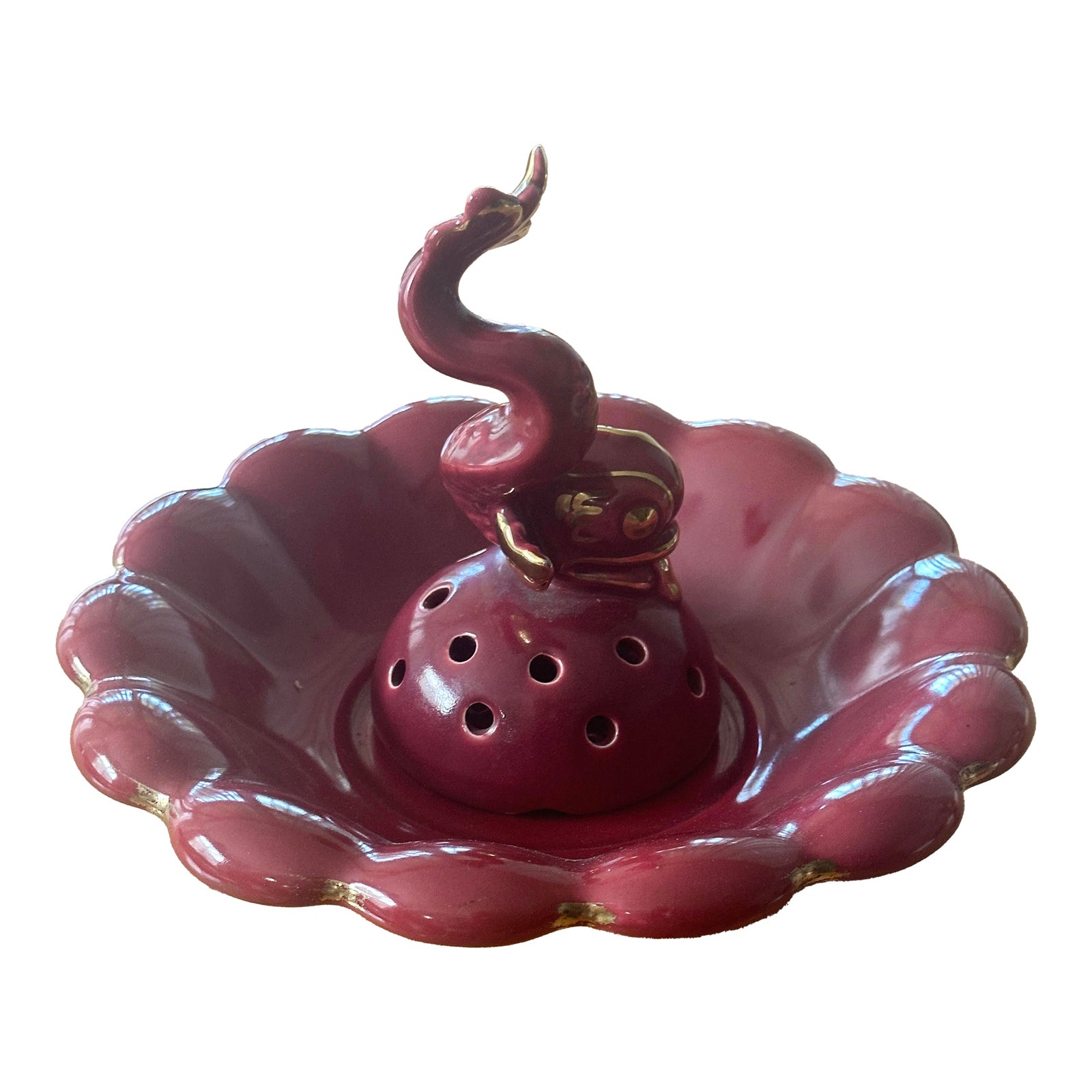 1930s Art Deco Flower Bowl With Dolphin Frog Upsala Ekeby Gefle Sweden ...