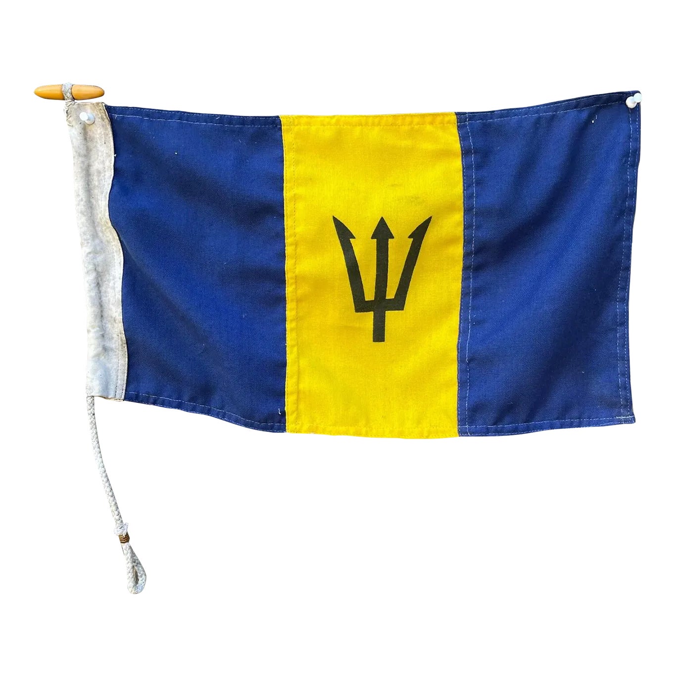 Vintage Wool Authentic Yachting Flag Barbados Trident Nautical Flag ...