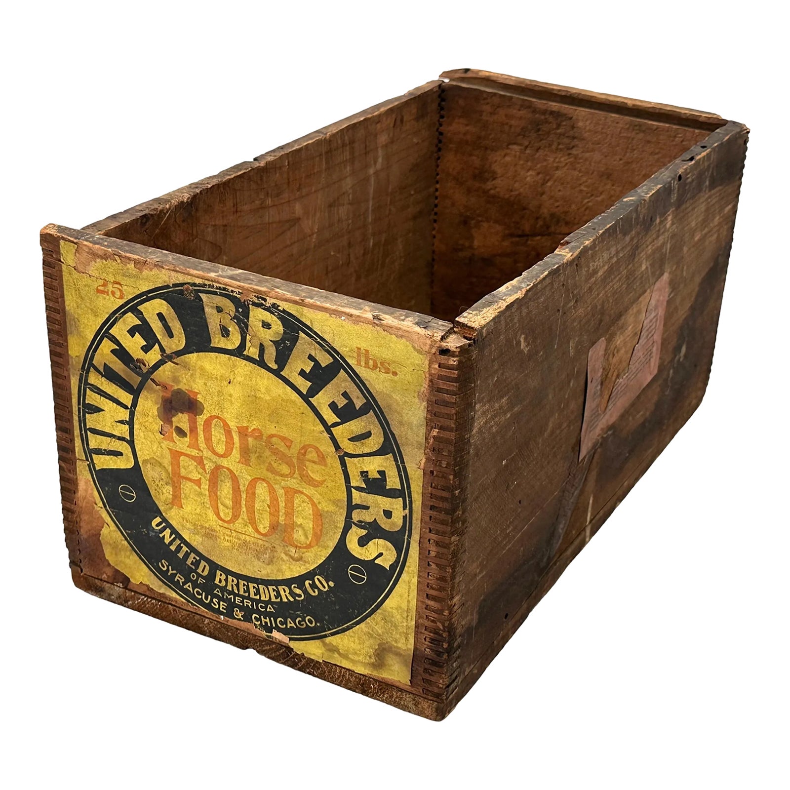Antique American United Breeders Horse Food Wood Shipping Crate Circa ...