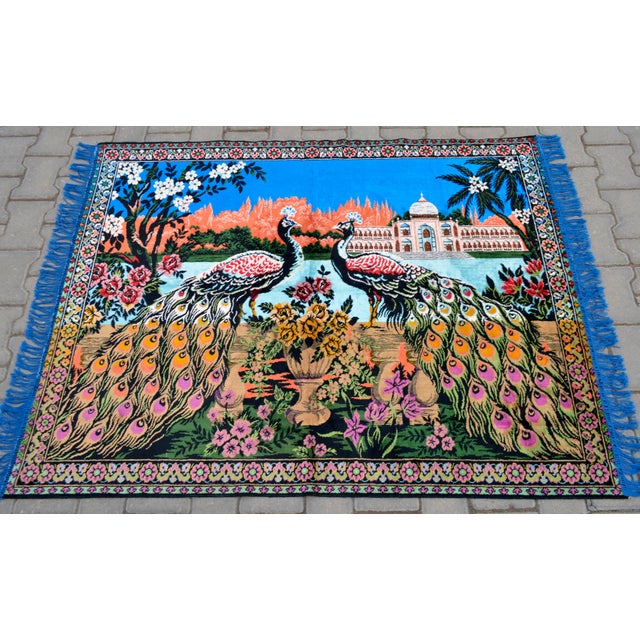Vintage Peacock Pattern Tapestry | Chairish