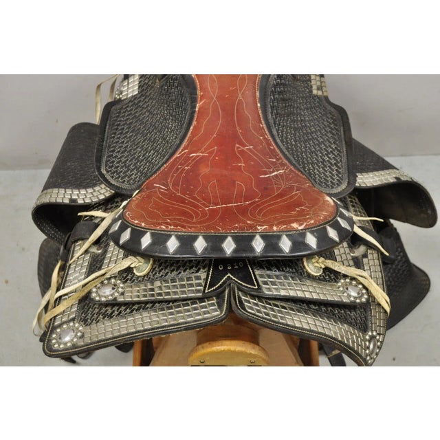 Vintage Simco Black Brown Leather Studded Western Horse Show Saddle ...