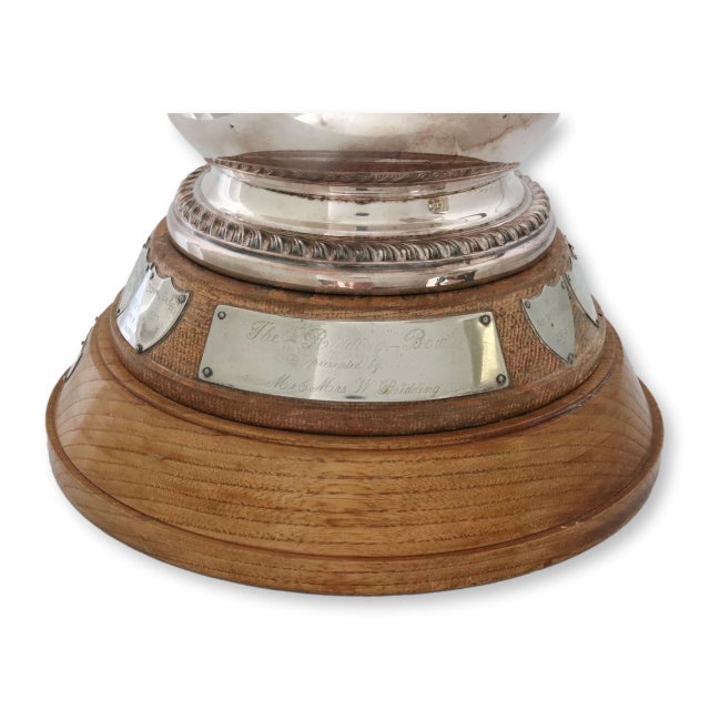 Mid 20th Century English Silver-Plate Trophy Ice Bucket on Wood Base ...