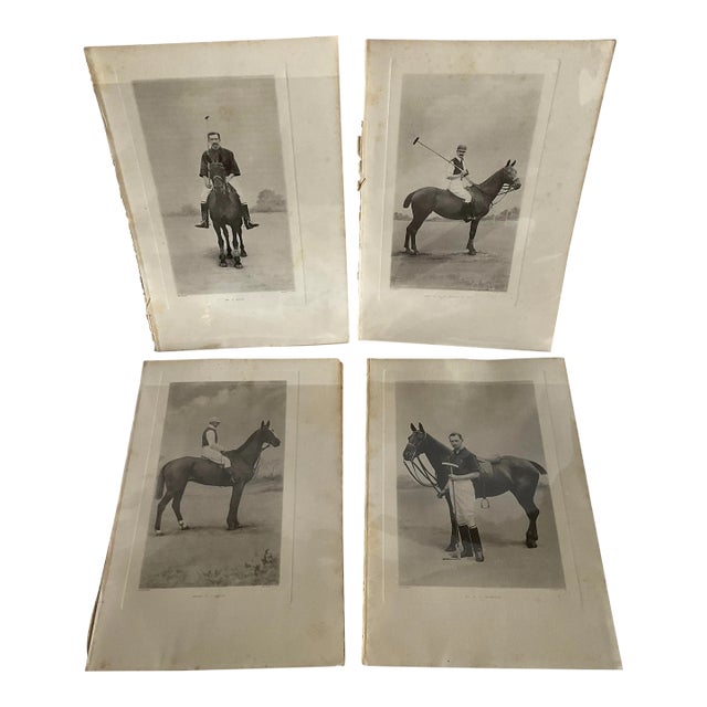 Antique English Bookplates of Polo PLayers, Set of 4 | Chairish