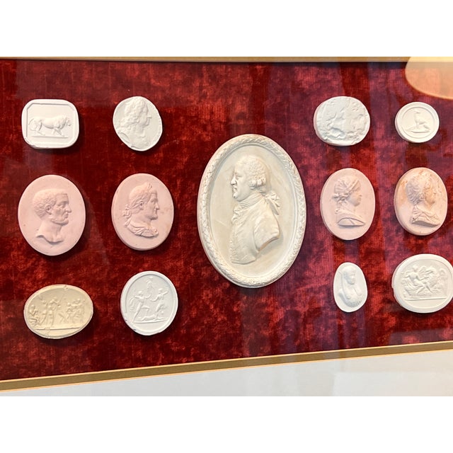 Classical Arrangement of Grand Tour Plaster Intaglios in Giltwood Mated ...