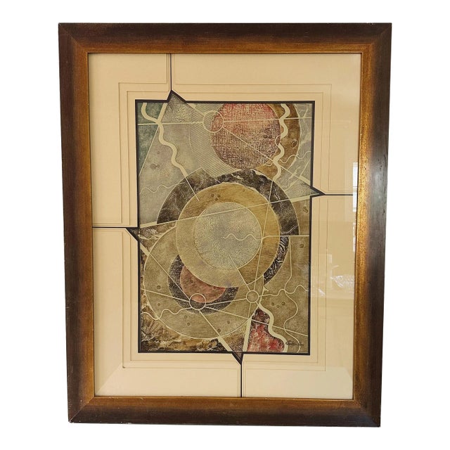 Vintage Large Abstract Exquisitely Framed and Matted Watercolor by ...
