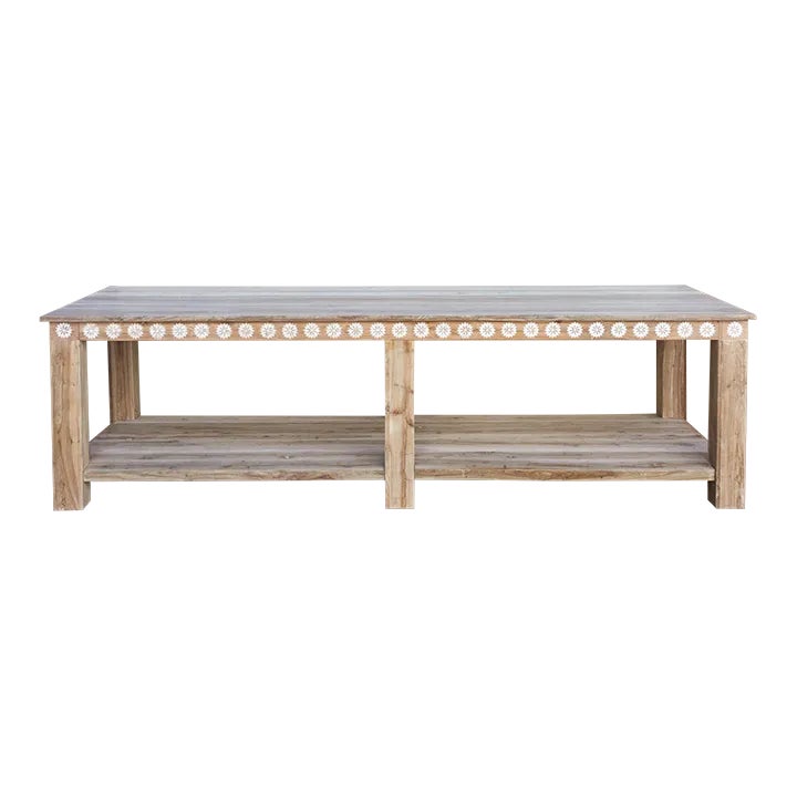 10ft Blossom Mother Pearl Inlay Display Table | Chairish