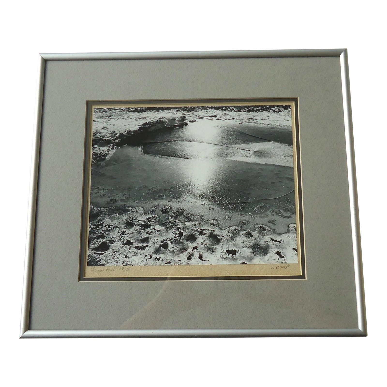 "Frozen Pool" by J Roop 1975 Black and White Photograph | Chairish