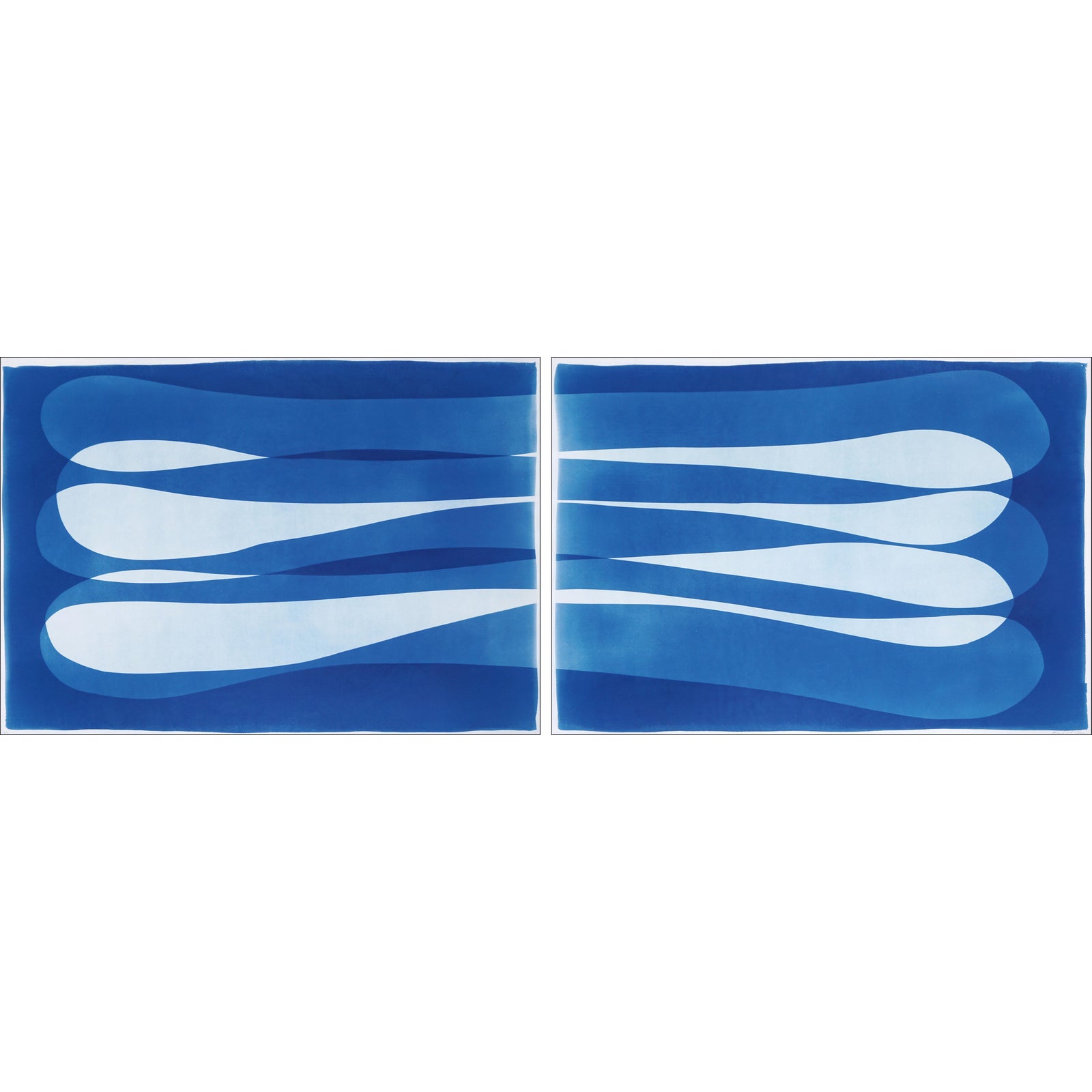 2025, Minimalistic Style Unique Monotype Cyanotype , "Even Flow ...