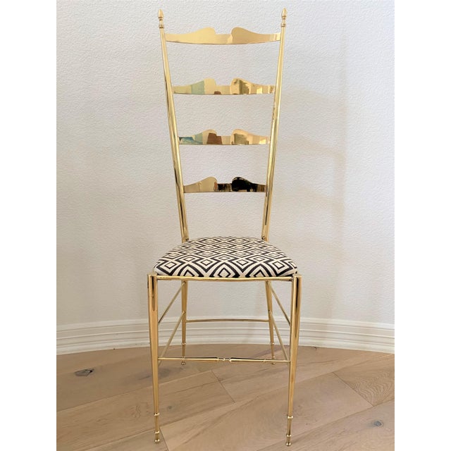 Vintage Italian Chiavari Brass High Back Chair / Desk Chair / Side ...