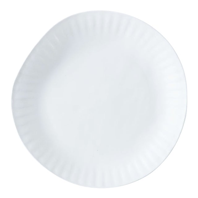 Small Porcelain Paper Plate, White | Chairish