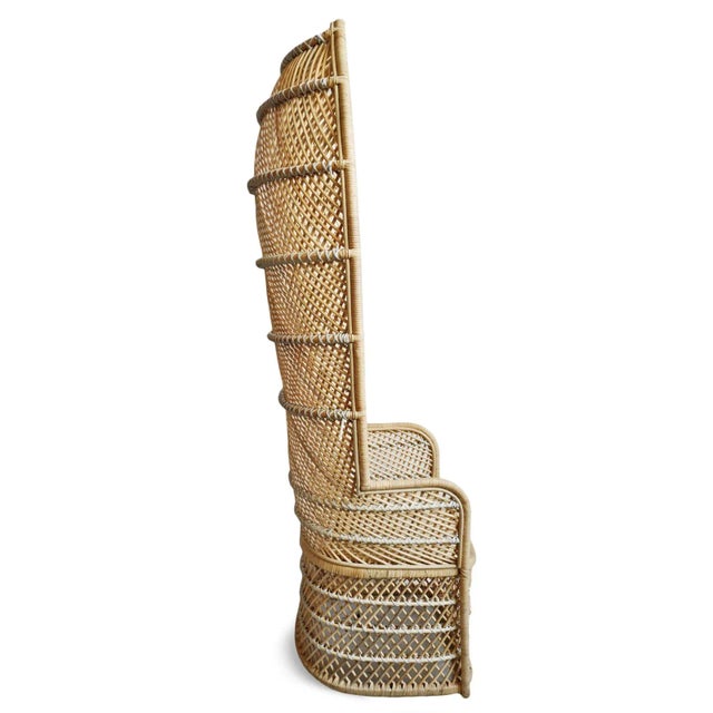 Tall Back Wicker Scoop Chair | Chairish