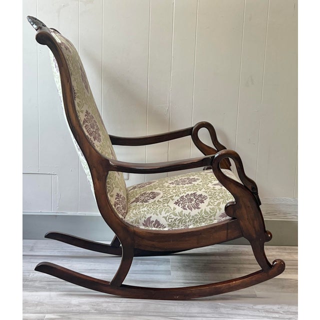 Vintage 1920’s Mahogany Gooseneck Rocking Chair | Chairish